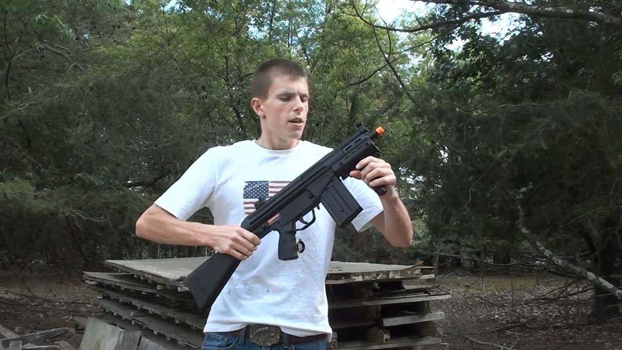 JG G3 SAS Airsoft Gun Chrono/Shooting - YouTube