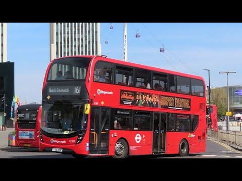 (SRV) Refurbished London Bus route 161 from North Greenwich Station to ...
