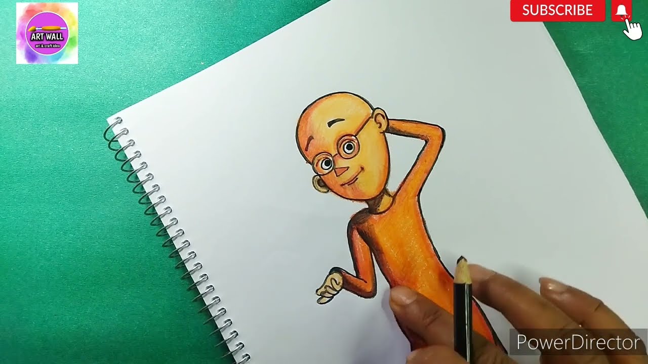 How to draw Patlu step by step | Cartoon Patlu drawing from Motu Patlu ...