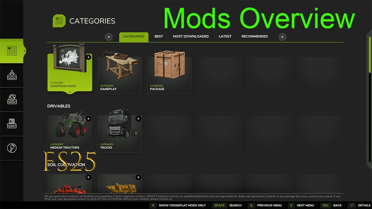Fs25 How to Install Mods for ALL PLATFORMS and PC ONLY mods - YouTube