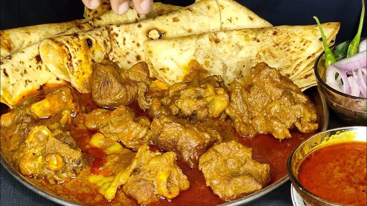 Paratha mutton eating challenge mutton eating asmr mutton eating video ...