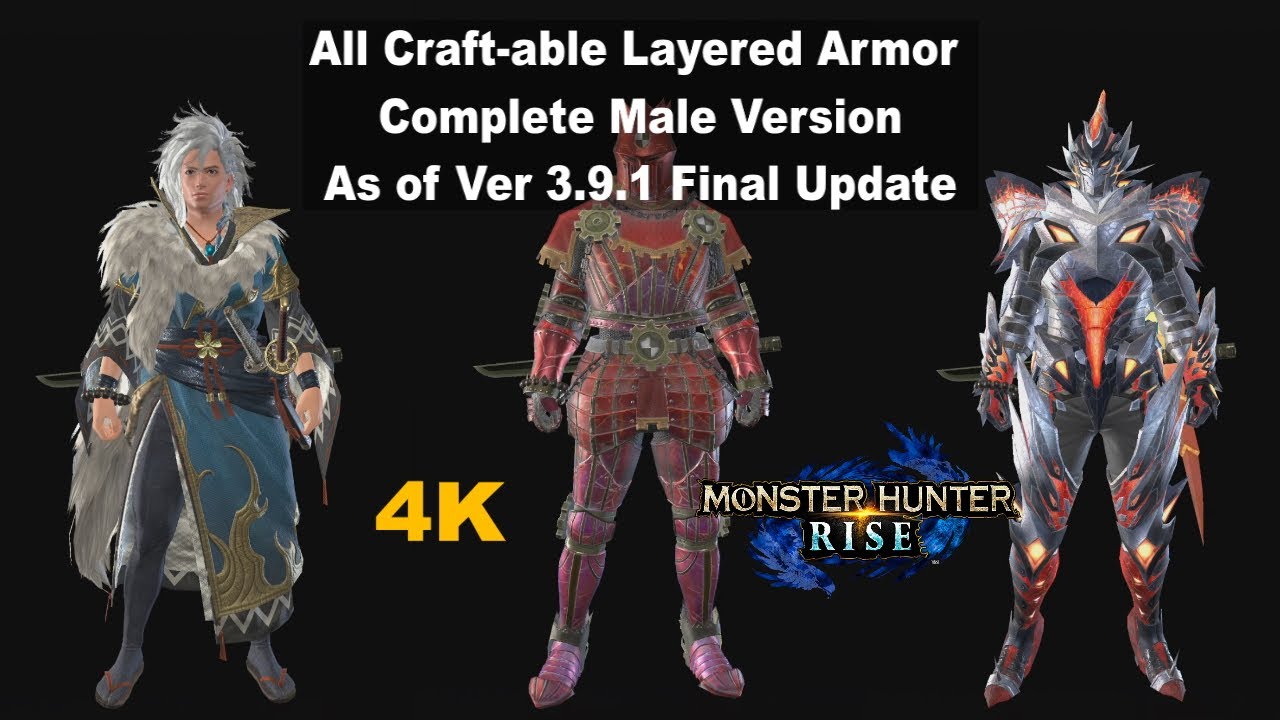 MH Rise All Craft-able Layered Armor (Complete Male Version) As Of Ver ...