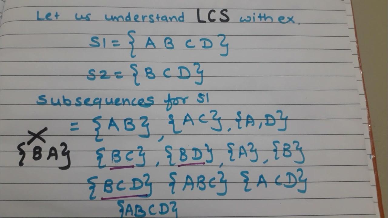 Longest Common Subsequences| LCS| Dynamic Programming | Prof. Sonawane ...