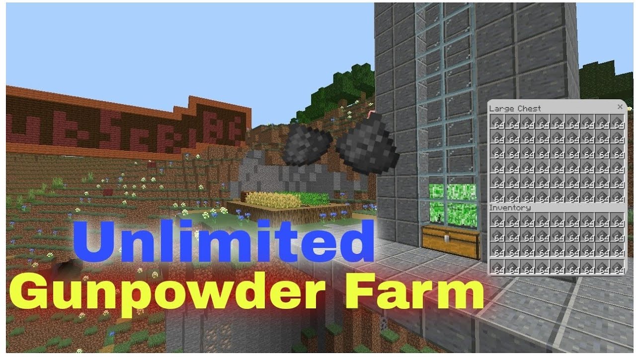 How to make a EFFICIENT GUNPOWDER FARM in Minecraft | Full Tutorial ...