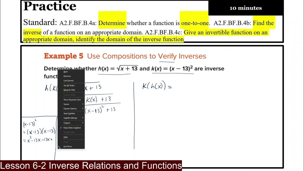 Verifying Inverse Functions - Example 1 - YouTube