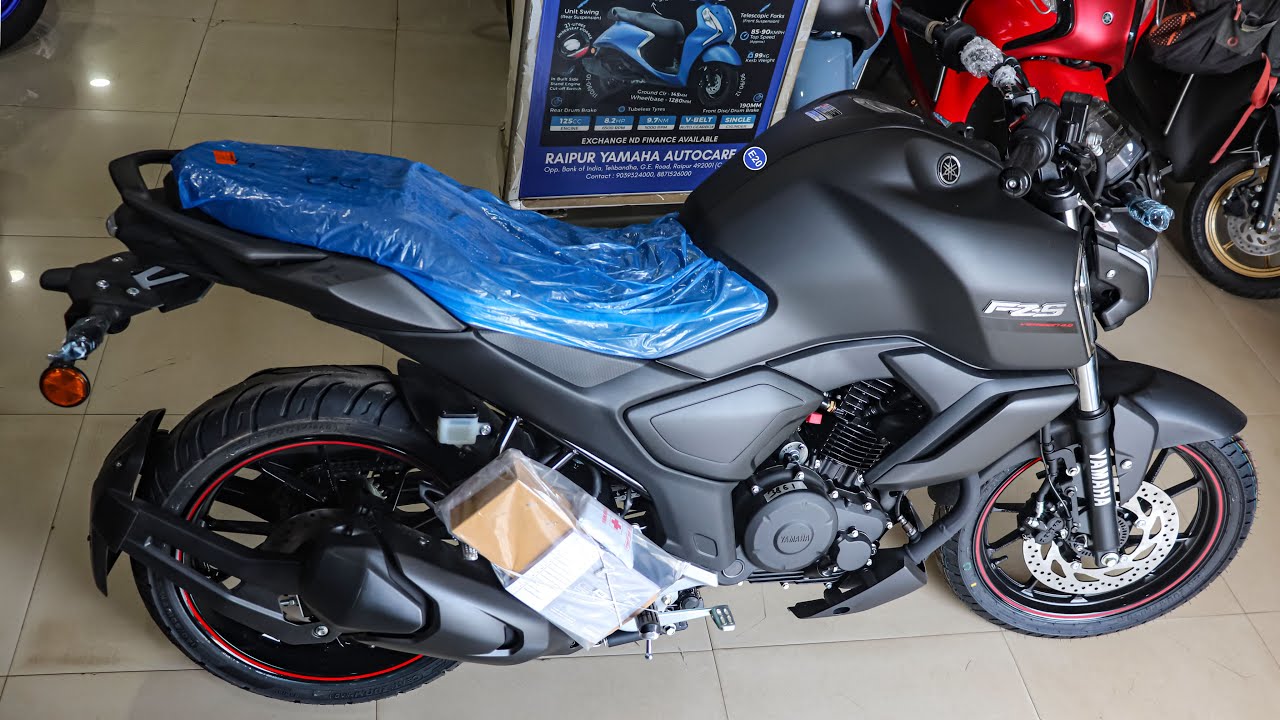 New Launch Yamaha FZS V4 Dark Matt Black Details Review | Price ...
