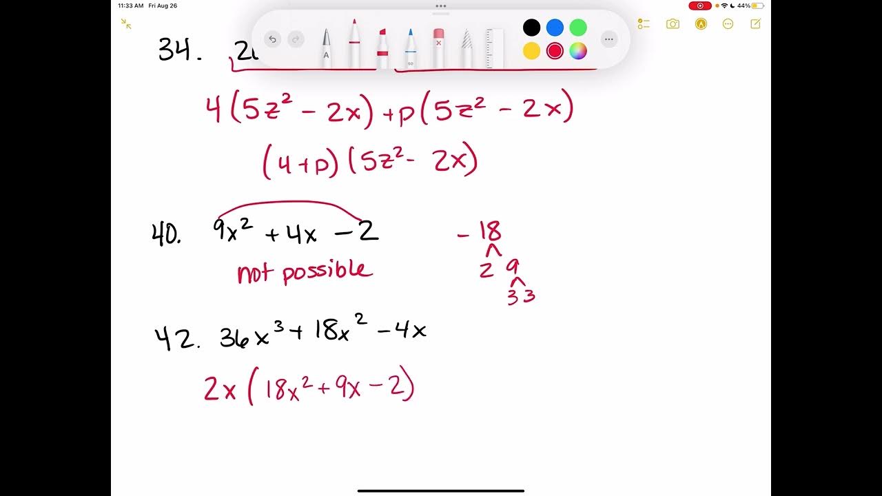 College Algebra R.4 Factoring Polynomials examples - YouTube