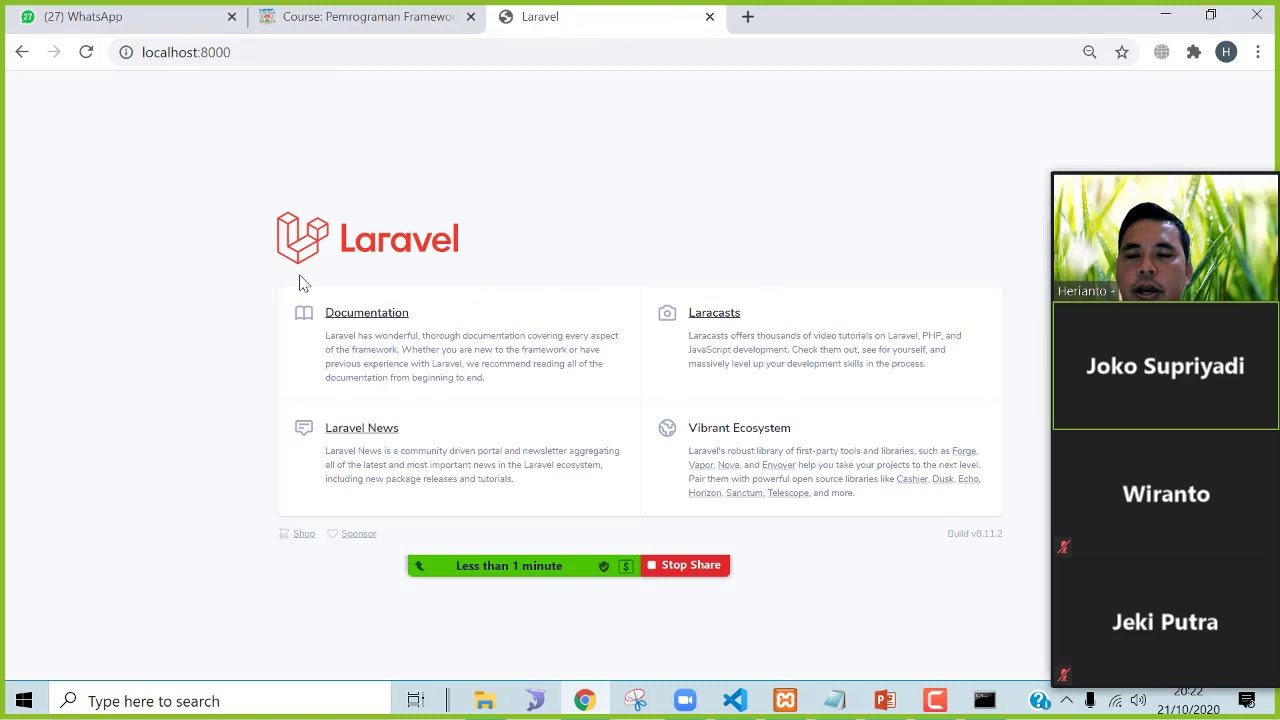 Membuat Controller Dan Route Laravel 8 Youtube
