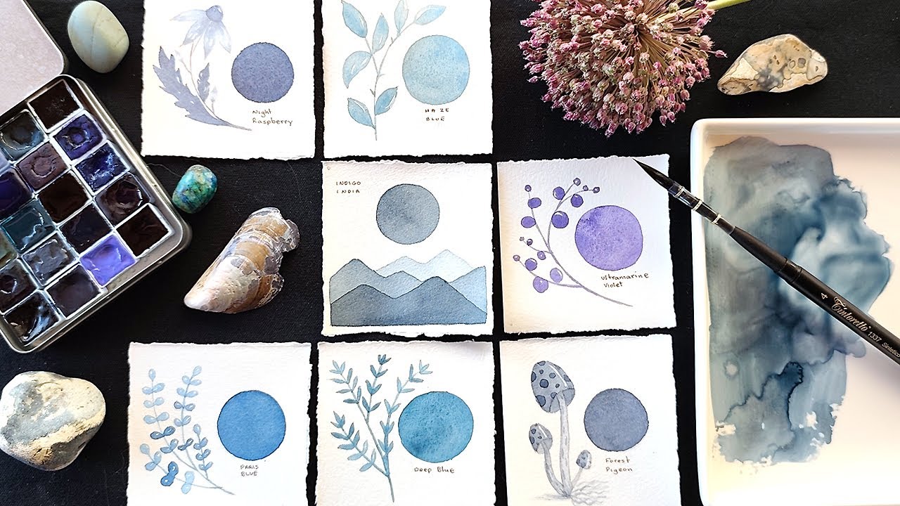 The Blue Collection Swatching @lilymoonart - YouTube