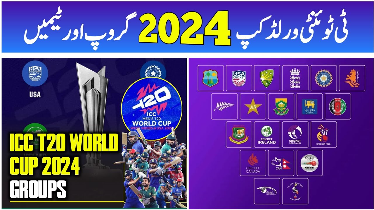 ICC T20 World Cup 2024 Groups | T20 World Cup 2024 All Teams - YouTube