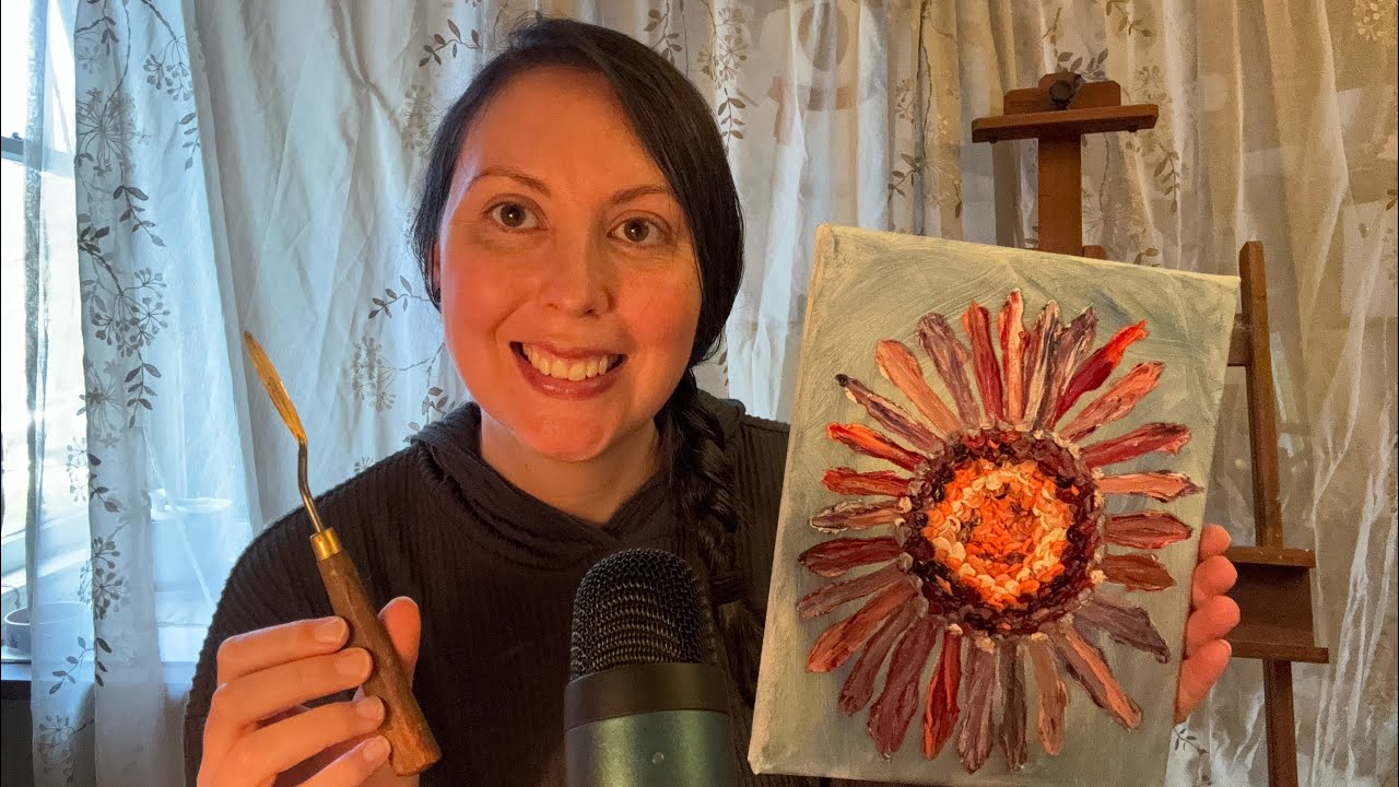 Practice ASMR - Painting Description - Whispers & Triggers - Sunflower 1 - YouTube