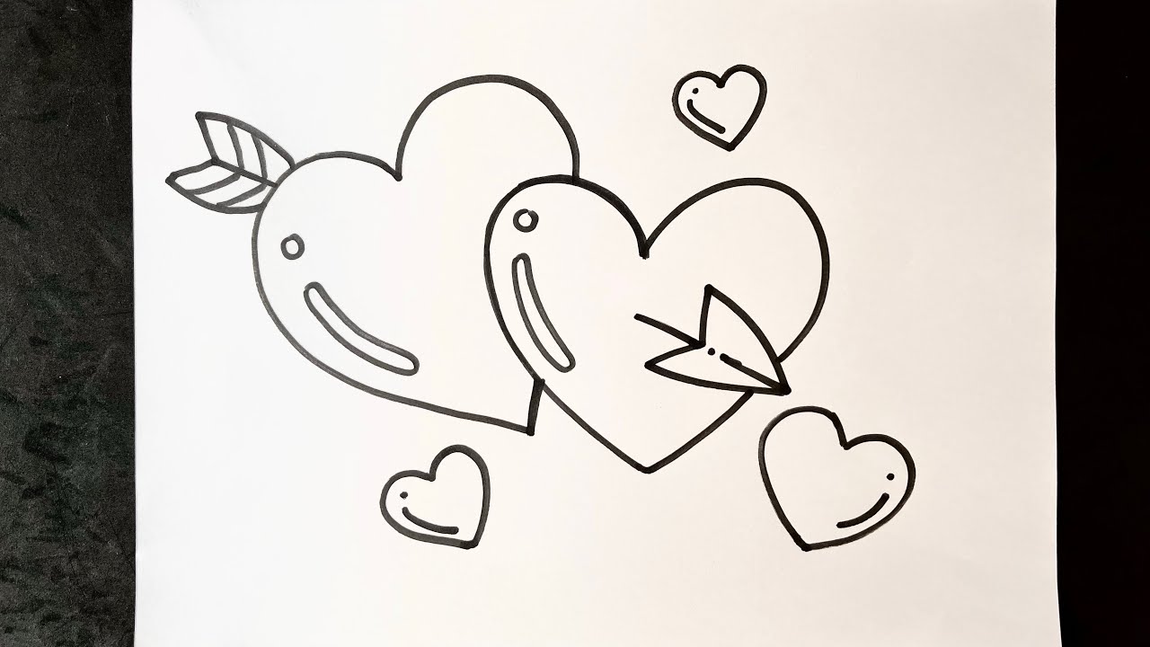 How to Draw Hearts Arrow | Valentine's Day | Easy funny drawings of ...