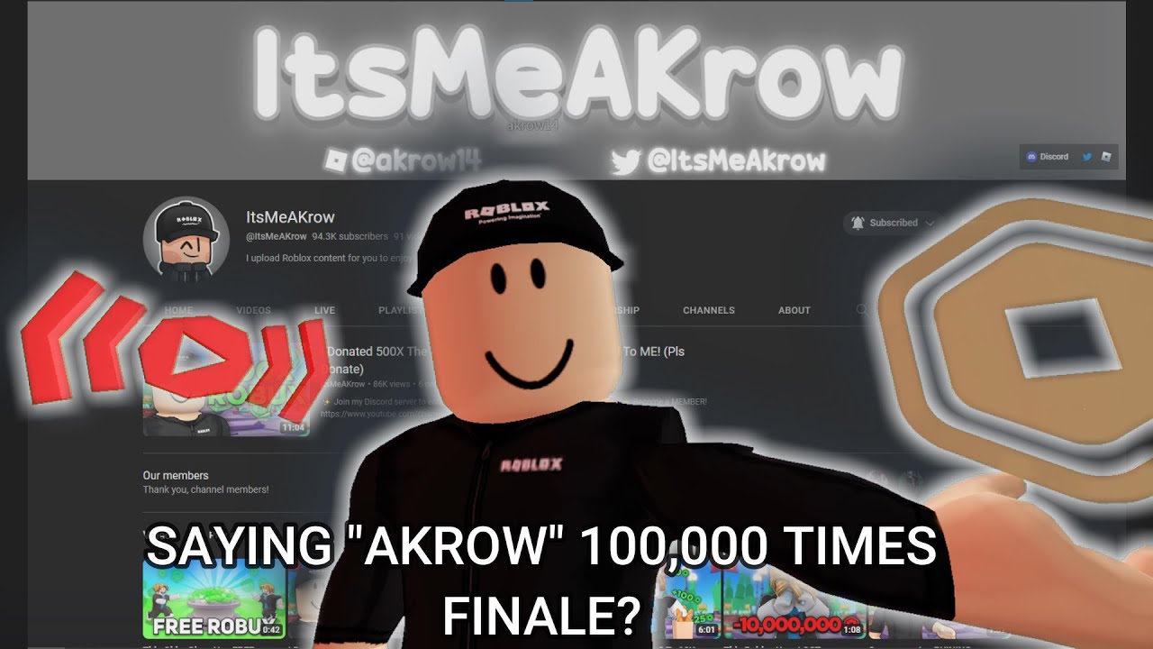 🔴LIVE🔴| SAYING "AKROW" 100,000 TIMES ON STREAM FOR @ItsMeAKrow ! THE ...