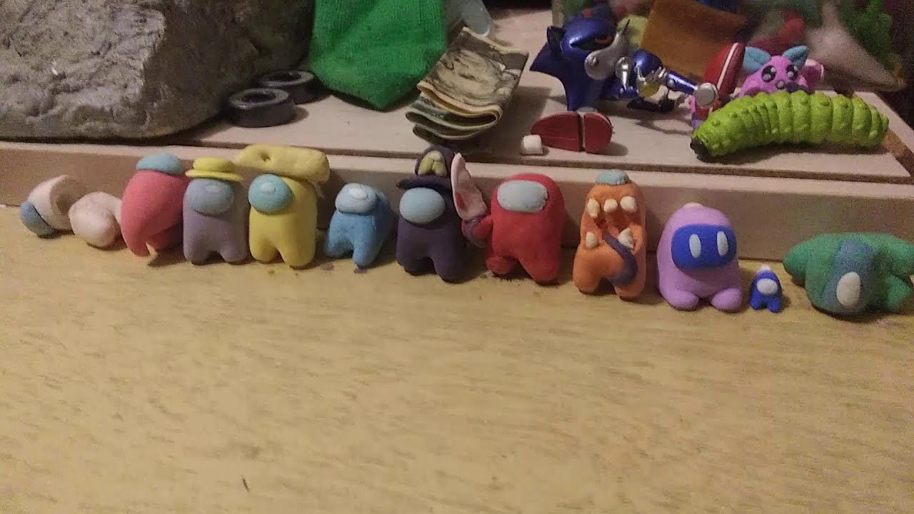 my among us clay figure collection! part 1 / read desc. - YouTube