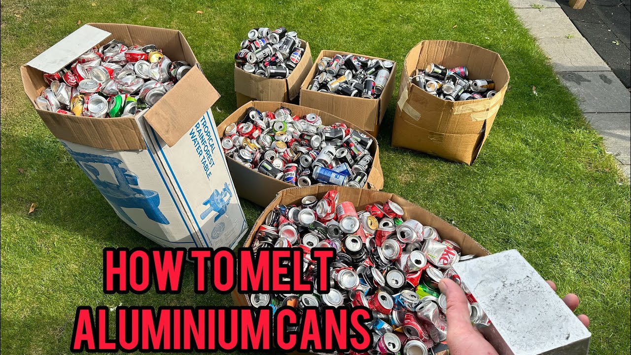 Melting aluminium cans at home 3,500 cans ( how to melt cans yourself ...