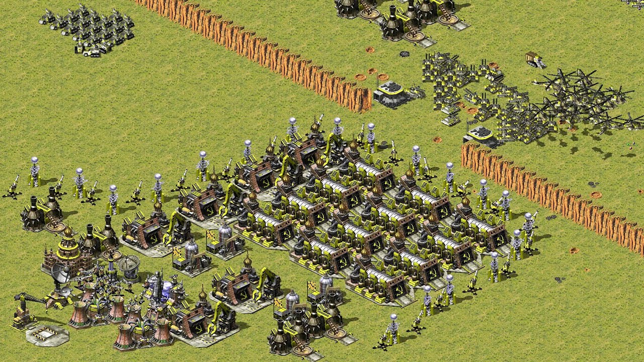 Red Alert 2 I Defence With Many Flag Cannon And Tesla Coil Before ...