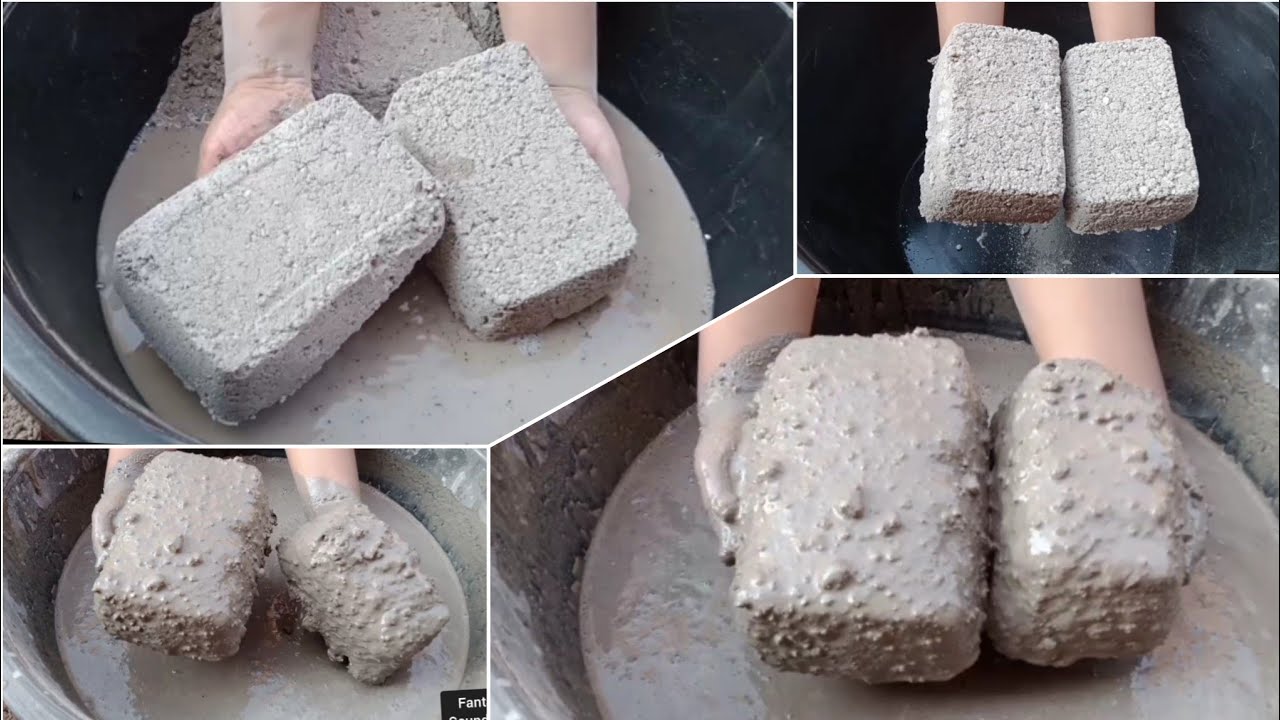 Reuse pure cement bricks crumble dry and water in black tub 💯 ...