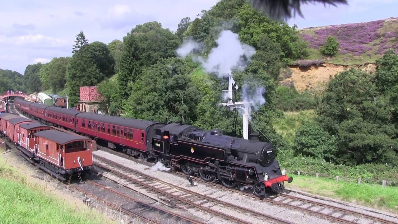 BR Standard Class 4 Tank No.80136 departing southbound from Goathland ...