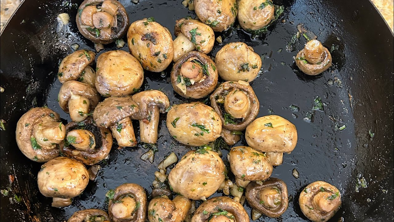 Cast Iron Garlic Mushrooms - YouTube