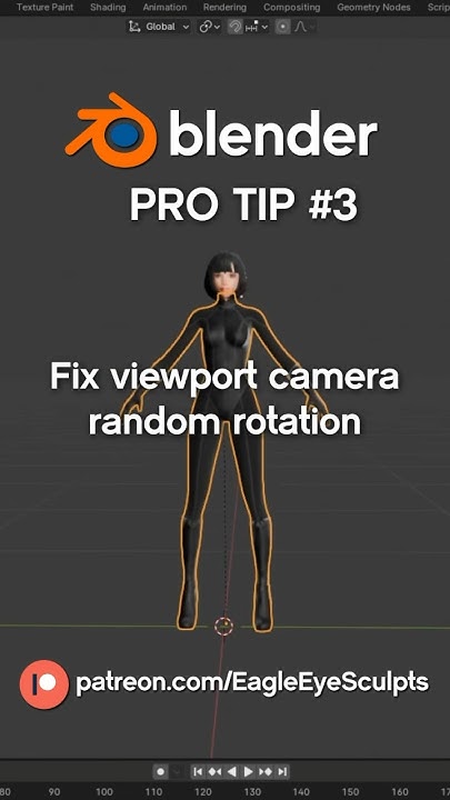 Fix viewport camera random rotation in blender in 8 seconds #blender #tutorial #sculpting # ...