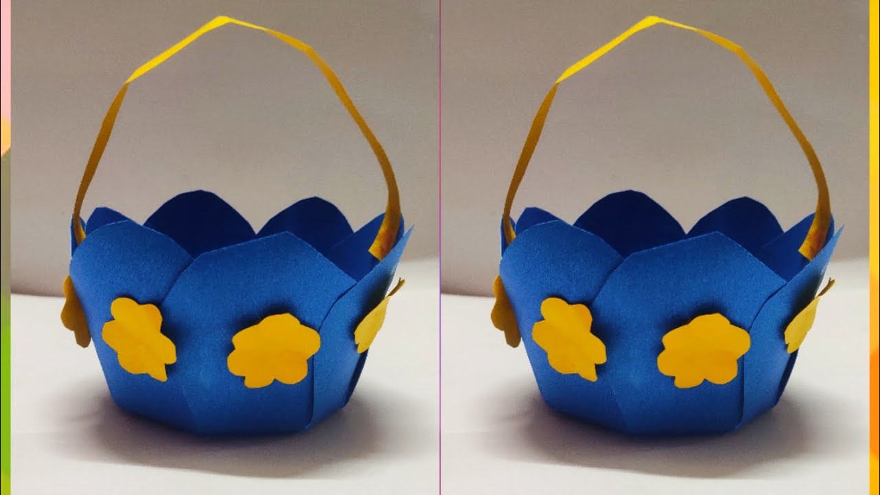 DIY Paper Flower busket - YouTube