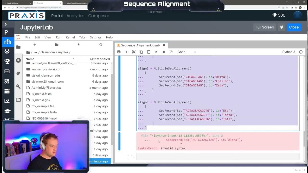 Python - Sequence Alignment Pt 1 - VDB Computational Biology - YouTube