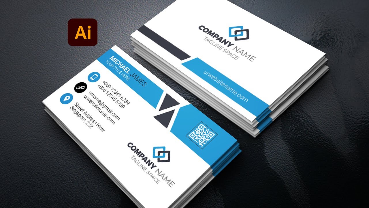 Creative Business Card Design in Adobe Illustrator - YouTube