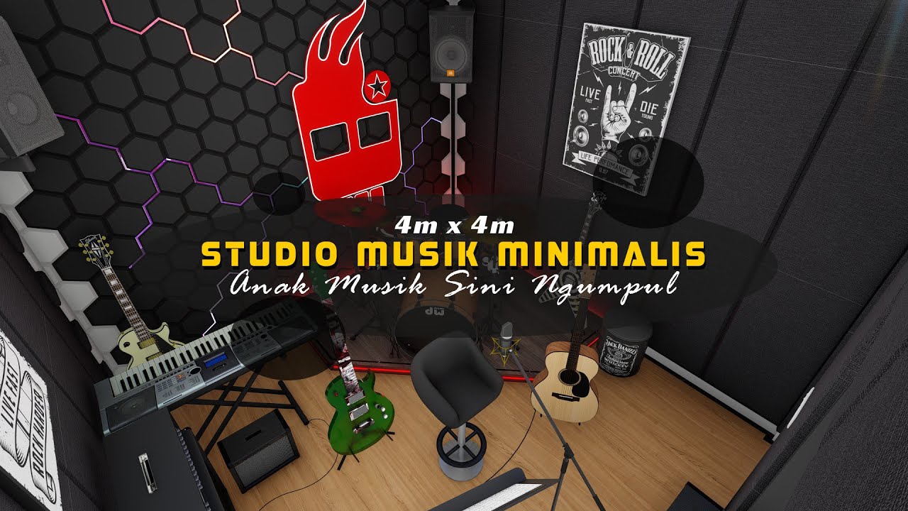 DESAIN STUDIO MUSIK 4x4 METER / HOME MUSIC STUDIO - YouTube