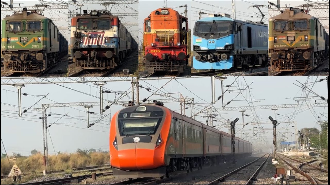 High Speed Vande Bharat Express+ WAG-12B+9HC+7 Loco Freights+ Light ...