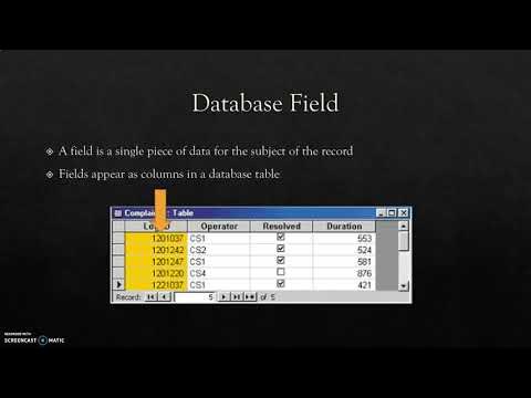 Database Concepts: Table, Field, Record - YouTube