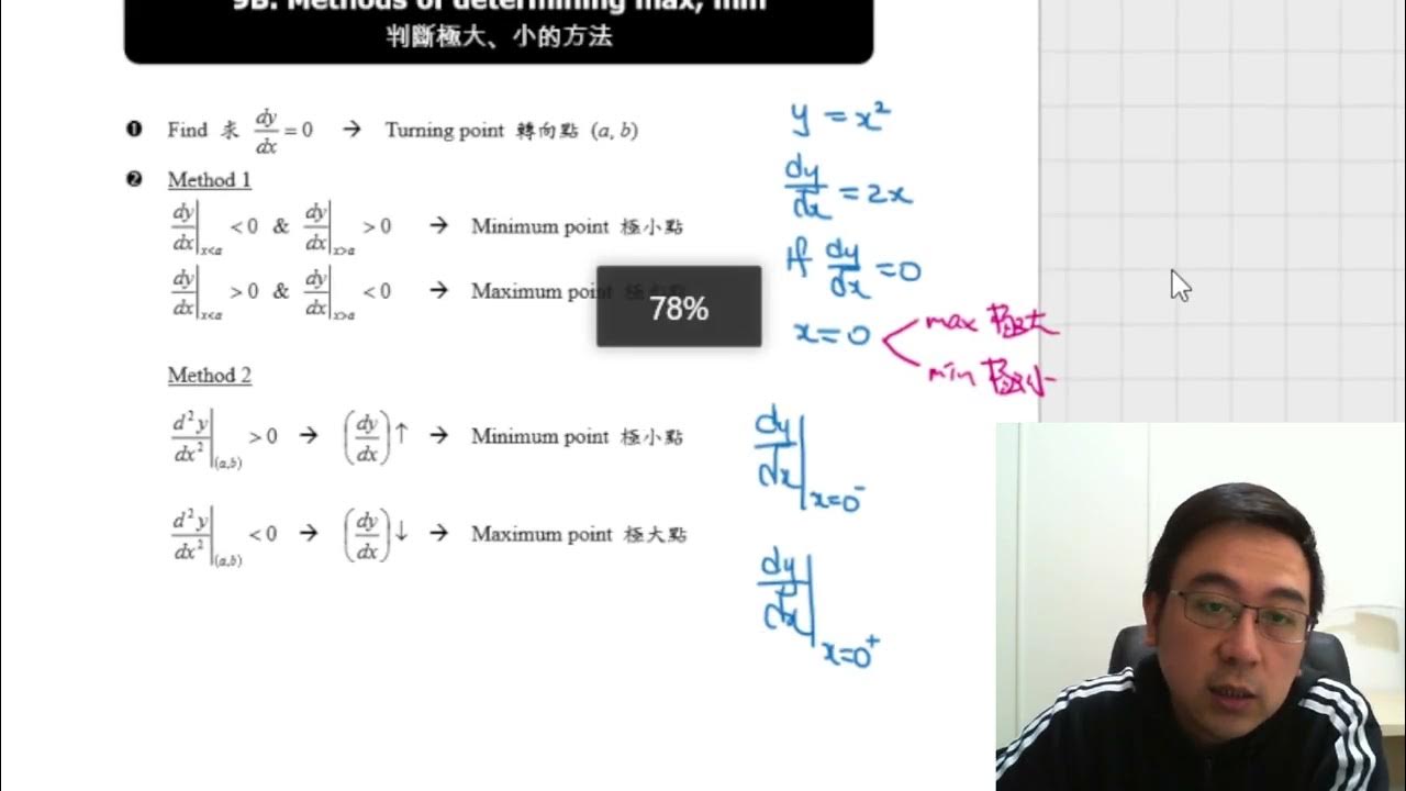 Herman Yeung - M2 Intensive Course 精讀課程 - Chapter 9 : App. of dy/dx - Maximum, minimum 微分應用 - 極大 ...