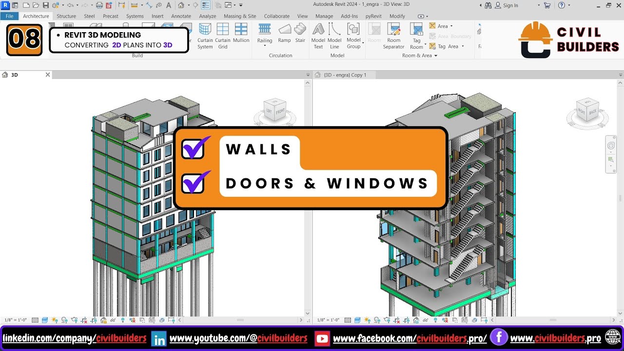 Revit 2024 Ultimate Project Guide: Wall Creation & Door/Window ...