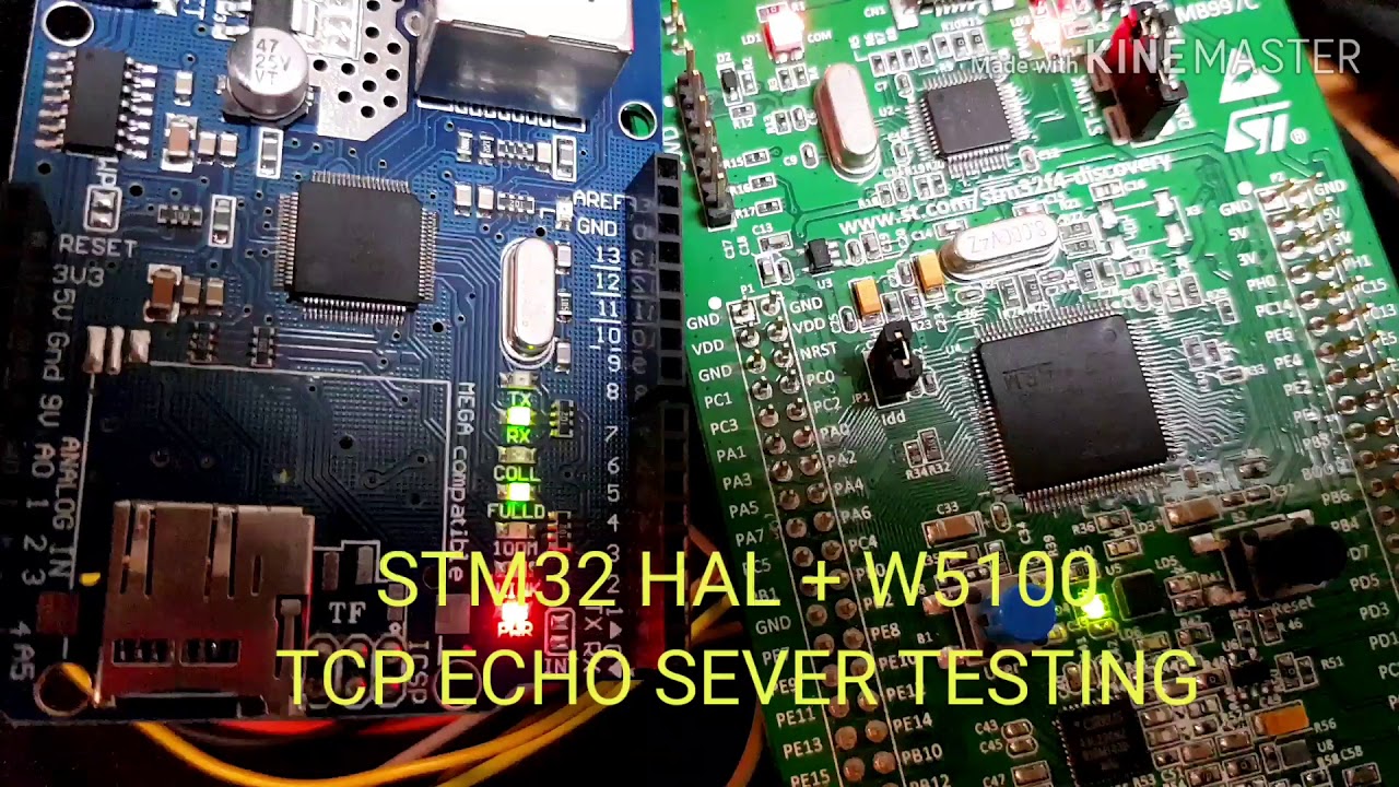 Stm32 Hal W5100 Tcp Echo Sever Testing Youtube