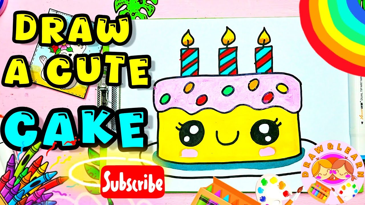 Draw a Cute Birthday Cake 🎉 | Fun Drawing and Story for Kids | Draw & Learn - YouTube