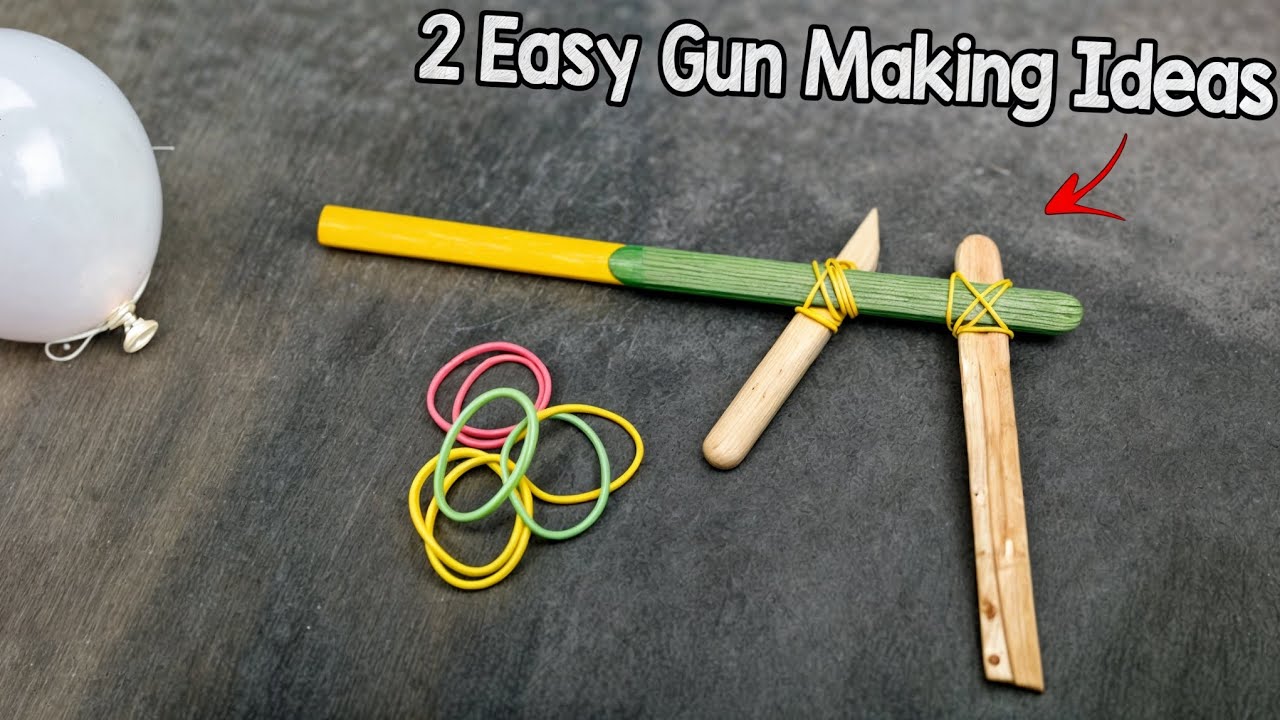 2 Simple Homemade Gun Making Ideas | how to make a gun at home easy ...