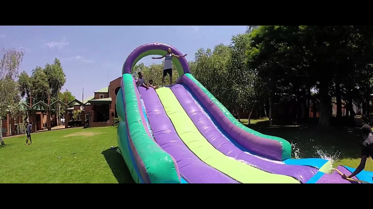 A day of fun at the African Leadership Academy (water slide day) - YouTube