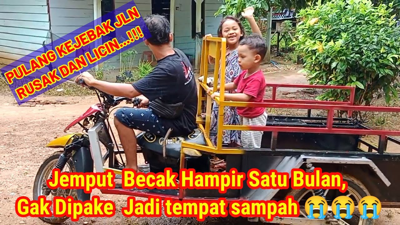 Jemput Becak roda tiga, Pang kejebak hujan apess.. ‼️ - YouTube