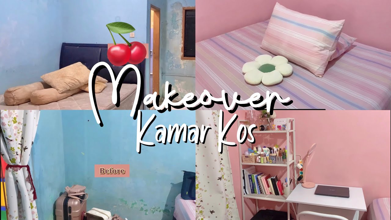 MAKEOVER KAMAR KOS 🍒 | pink room 🎀🪞 - YouTube