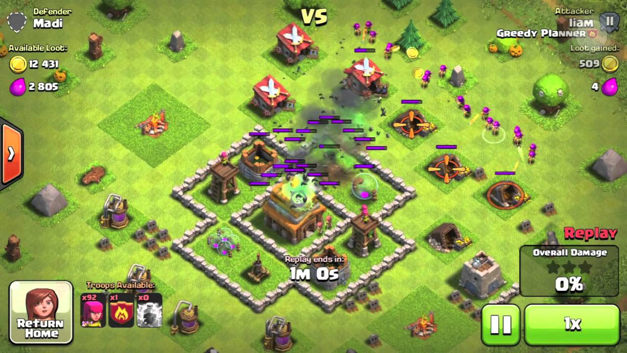 Clash of clans basic raid - YouTube