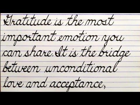 Gratitude | Alethea Jimison | English Cursive Handwriting | Learn How ...