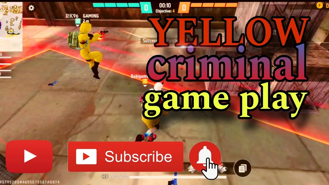 BEST YELLOW CRIMINAL GAMEPLAY||GARENA FF CS RENK PUSHING||BAKI GAMER ...