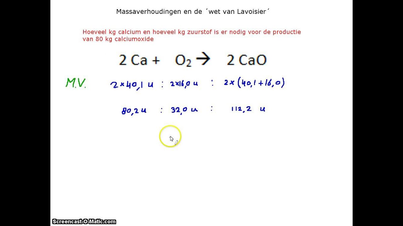 Les 10: Rekenen met massaverhoudingen en de Wet van Lavoisier - YouTube