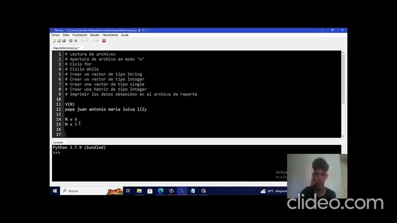 PYTHON. Ejercicio Reporte de ventas, Arreglos en Python (matrices y ...