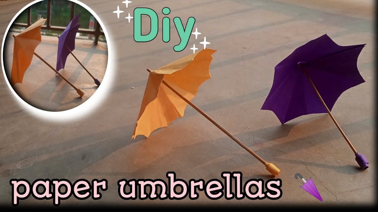 Diy cute little paper umbrella making 😍 cute and easy step by step 🌟 # ...