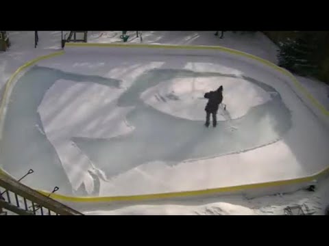 Mann aus Toronto präsentiert seine "Snowna Lisa" - YouTube