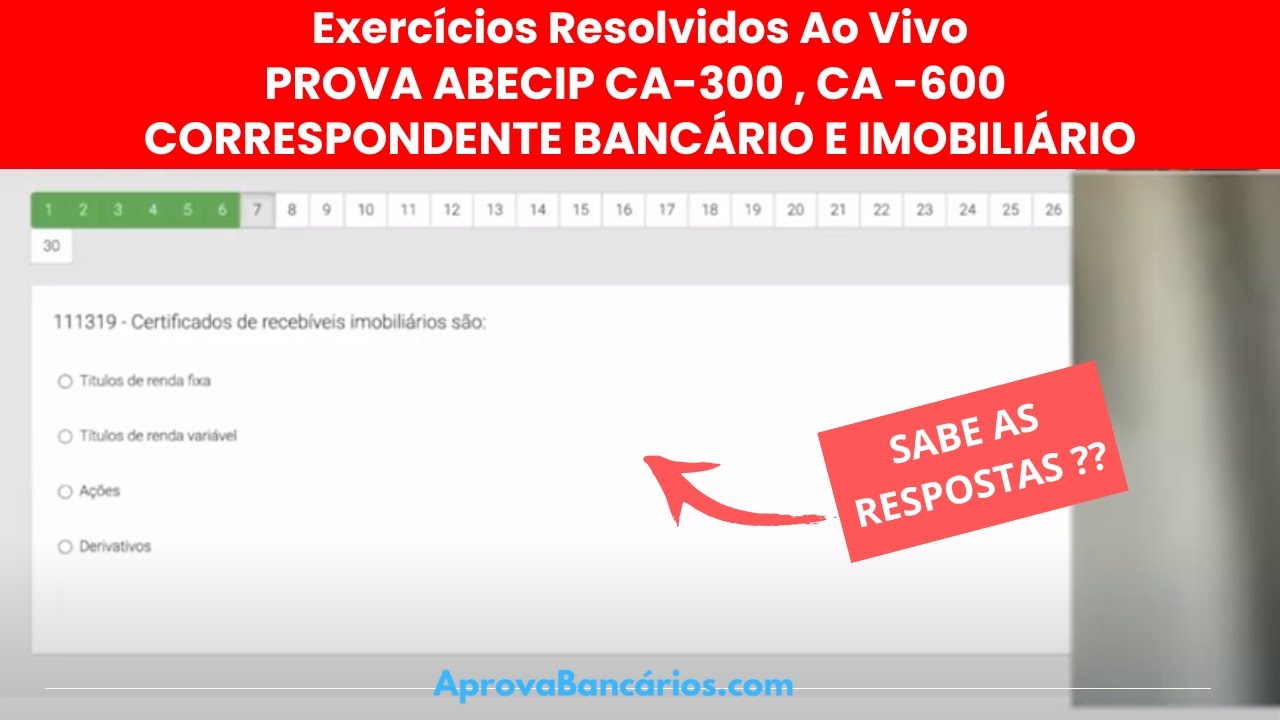 Prova Abecip CA-300 e CA-600 [Exercícios Resolvidos ao Vivo] - SFI e ...