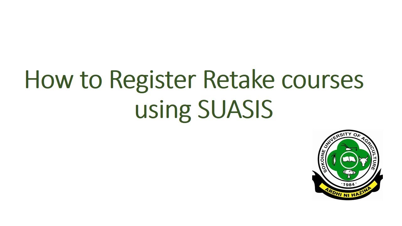 How to register Retake courses using SUASIS - YouTube