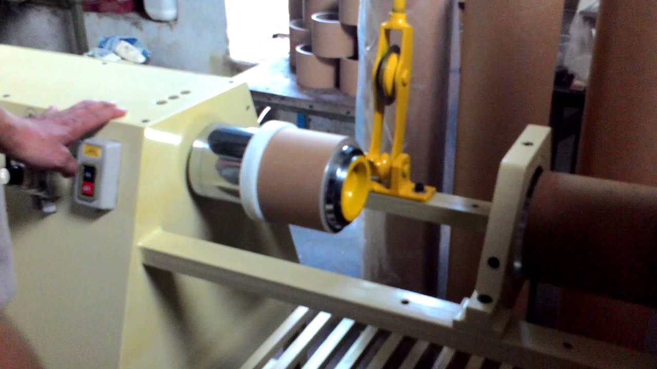 MACHINE CUTTING PAPER CORE 5" - YouTube