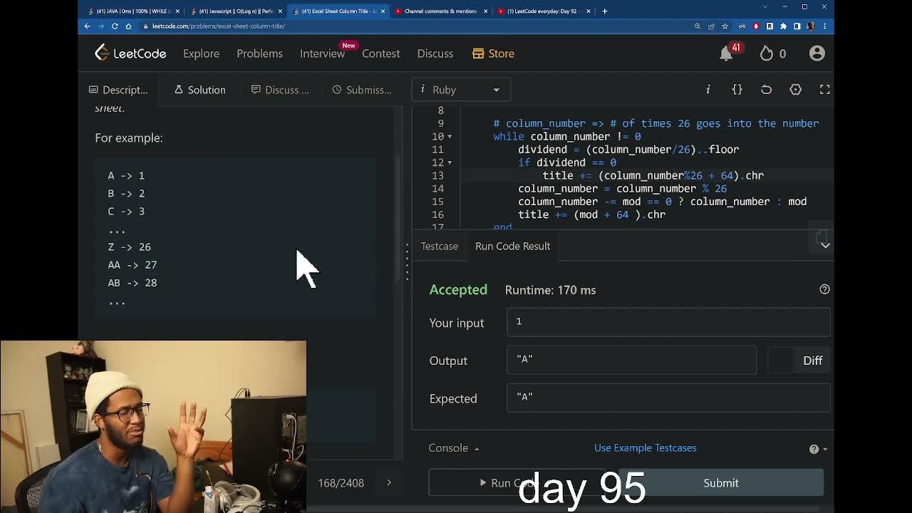 LeetCode everyday: Day 95 - Waking up early pt 2 - YouTube