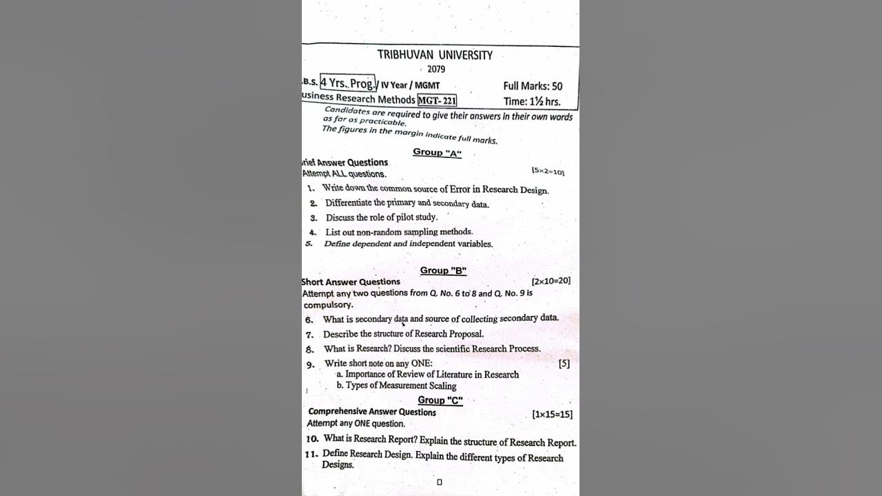 Bbs 4th Year Research 2079 Question Paper YouTube bbs-4th-year-research-2079-question-paper-youtube